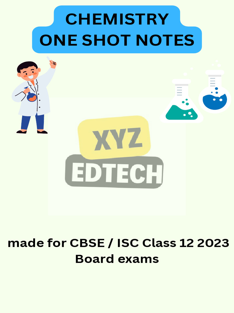Chemistry Board 2023 Class 12 One Shot Notes | PDF
