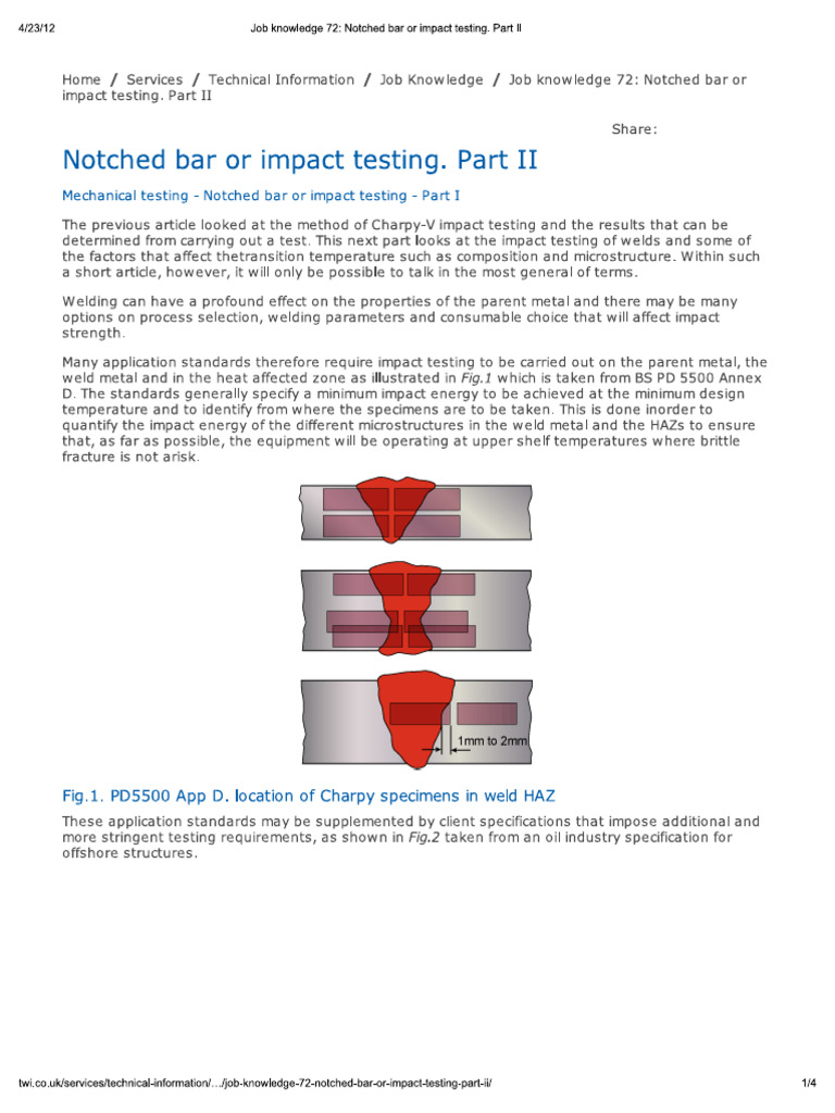 Notched Bar or Impact Testing | PDF