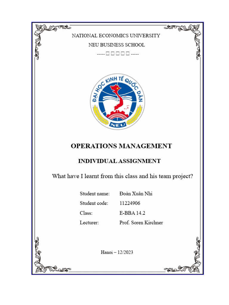 OM Individual Assignment | PDF