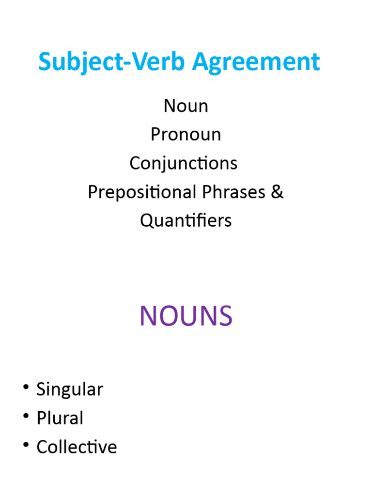 Subject Verb Agreement | PDF