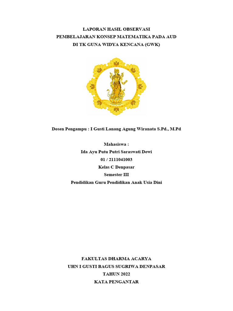 Laporan Hasil Observasi | PDF | Karier & Perkembangan