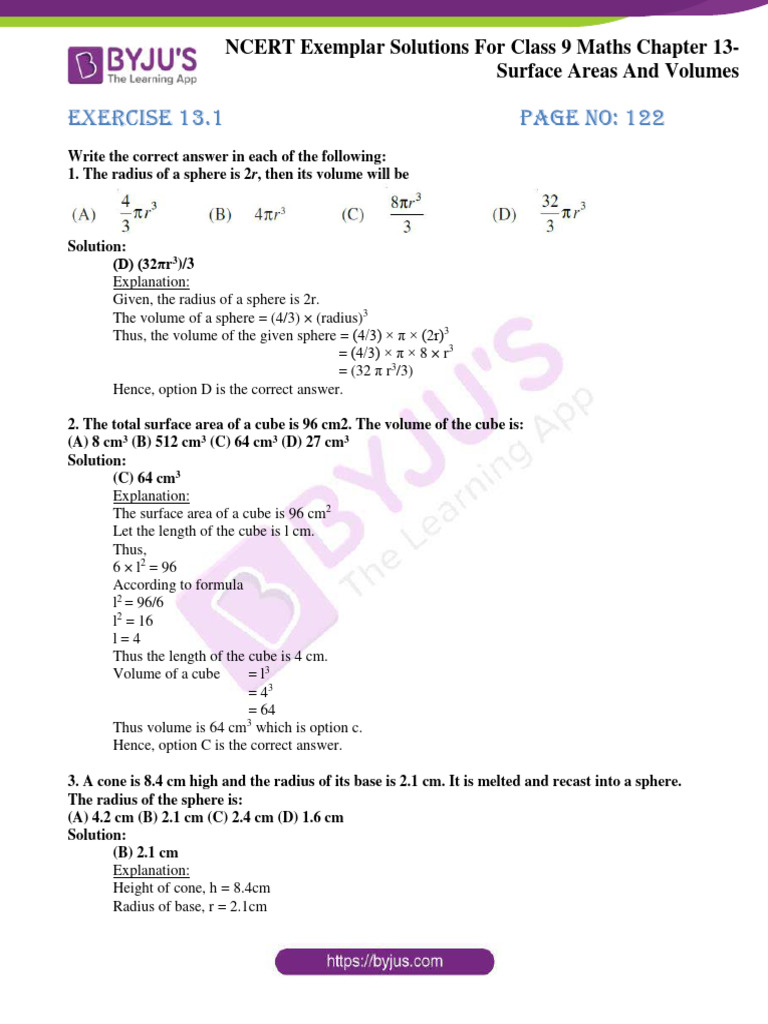 Ncert Exemplar Solutions Class 9 Maths Chapter 13 | PDF