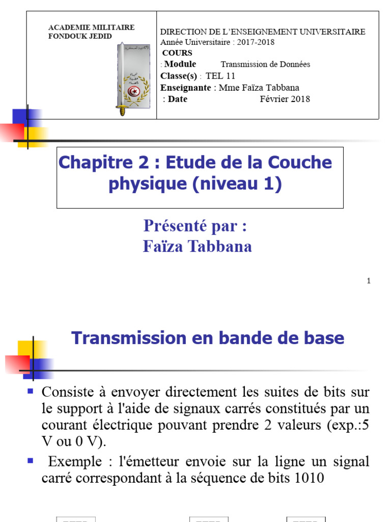 Chapitre2-Transmisiondata-Couche Physique2018 | PDF | Modulation | Débit binaire