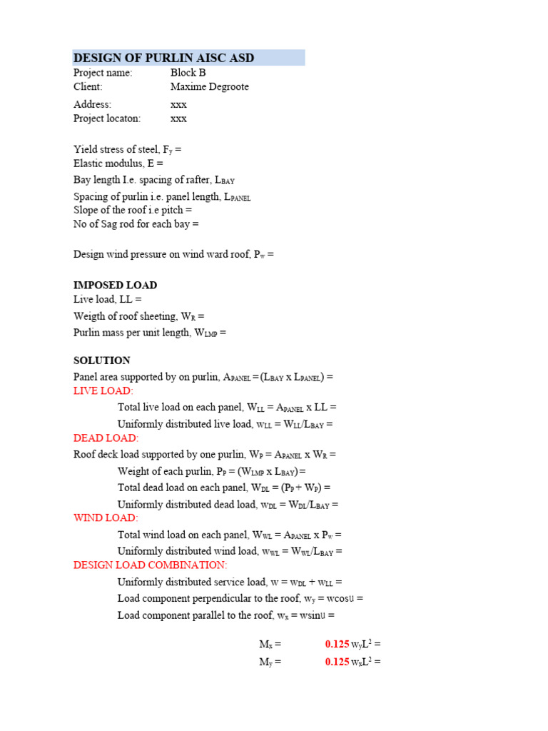 C & Z Purlin Design ASD (14!07!14) | PDF | Materials | Mechanics