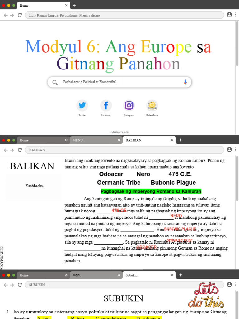 Modyul 6 Europe Sa Gitnang Panahon | PDF