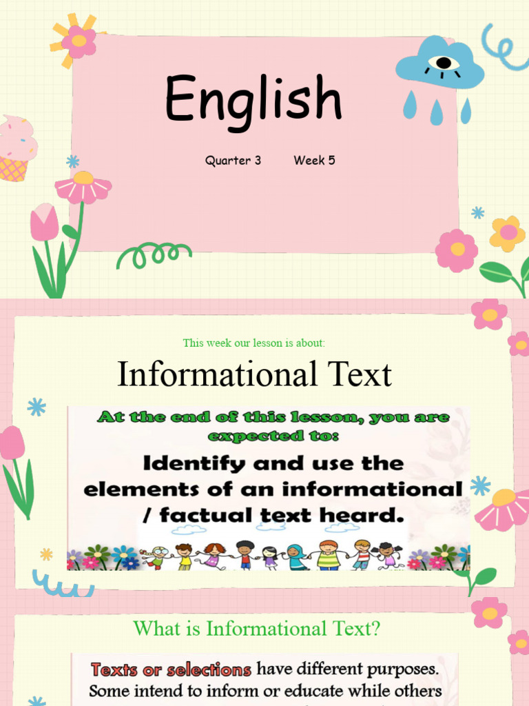 Week 5: Understanding Informational Text | PDF