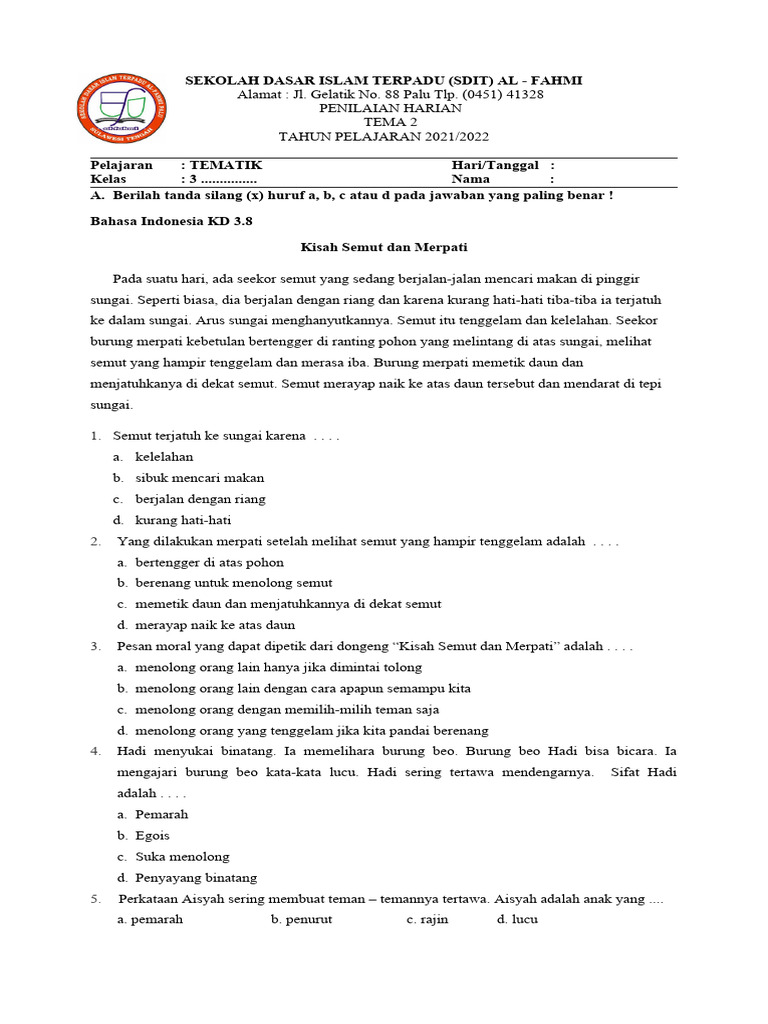 Soal PH Tema 2 | PDF