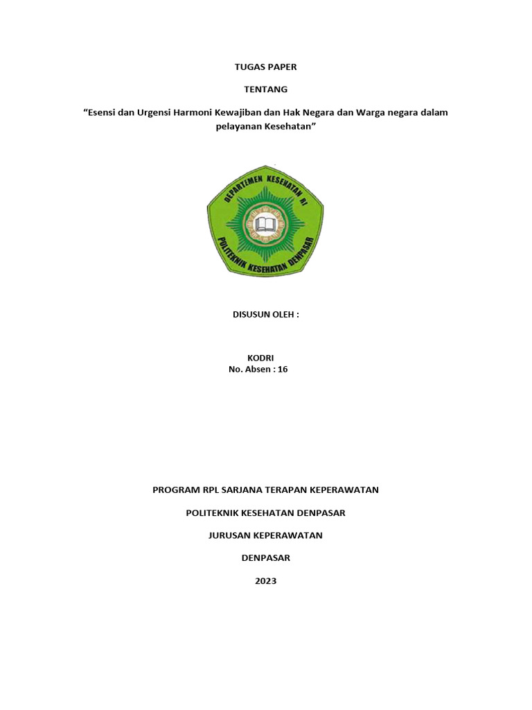 16 - KODRI - KWN - Esensi Dan Urgensi Harmoni Kewajiban Dan Hak Negara ... 16 - KODRI - KWN - Esensi Dan Urgensi Harmoni Kewajiban Dan Hak Negara ...