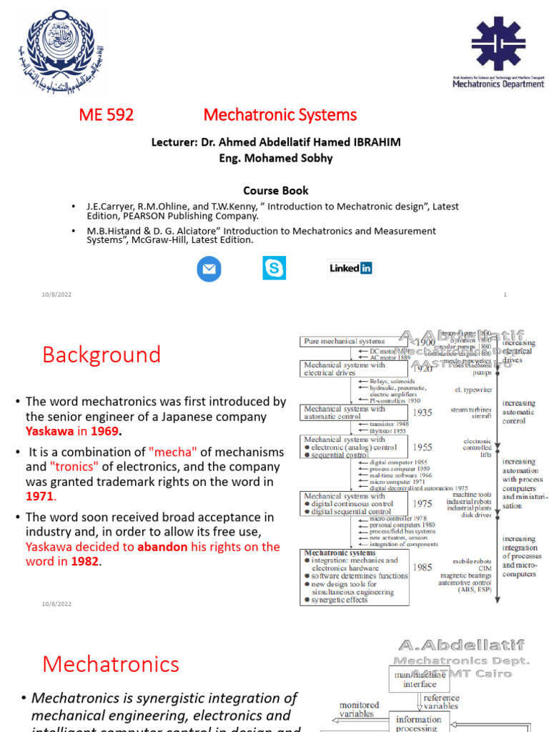 Mechatronic Systems Overview | PDF