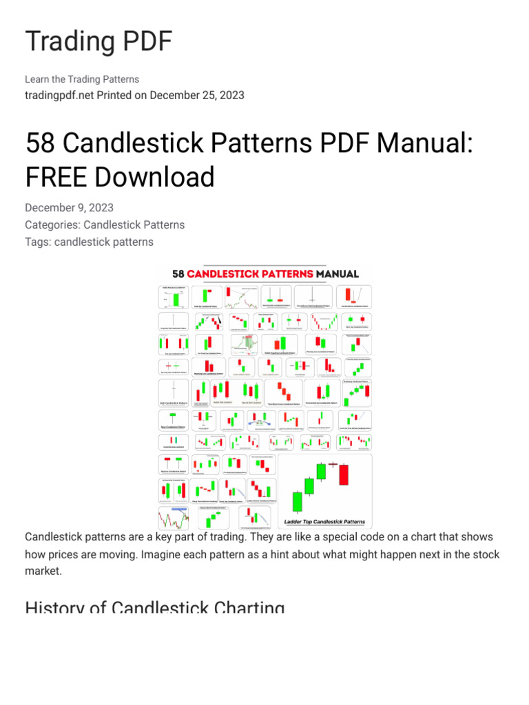 58 Candlestick Patterns - Trading PDF | PDF | Market Trend | Private Sector