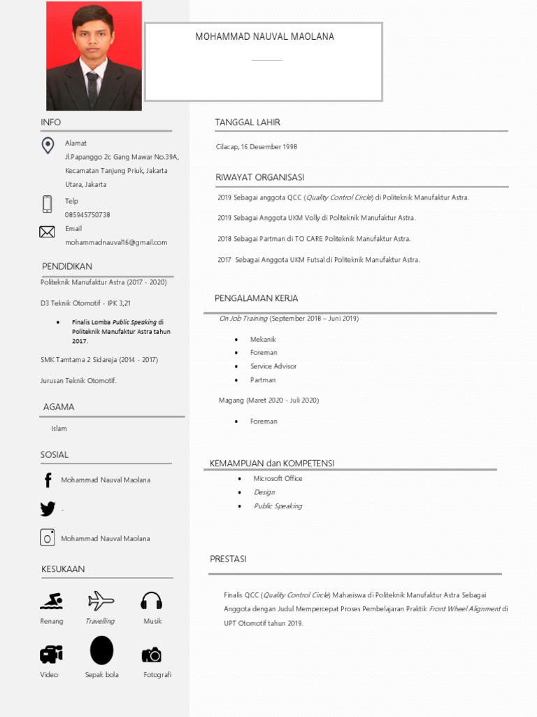 CV - Mohammad Nauval | PDF | Teknologi & Rekayasa