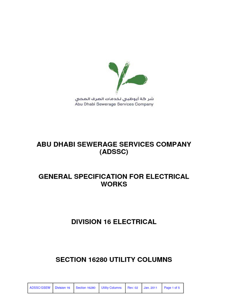 26-Division 16-Section 16280 Utility Columns-Version 2.0 | PDF