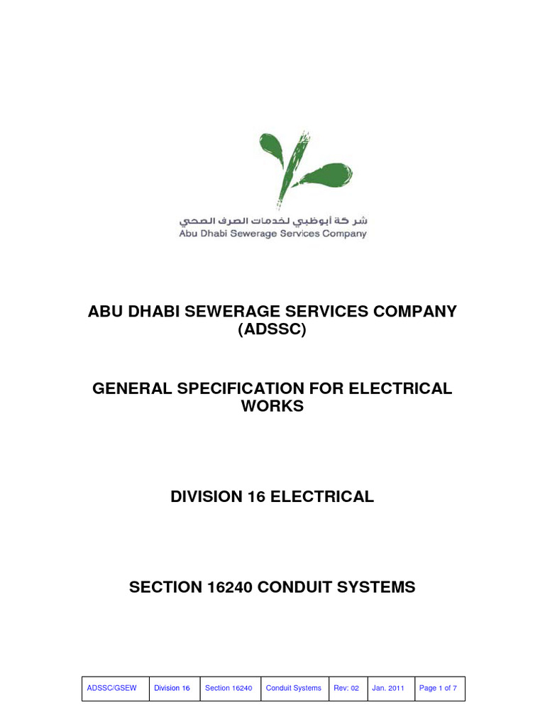 22-Division 16-Section 16240 Conduit System-Version 2.0 | PDF ...
