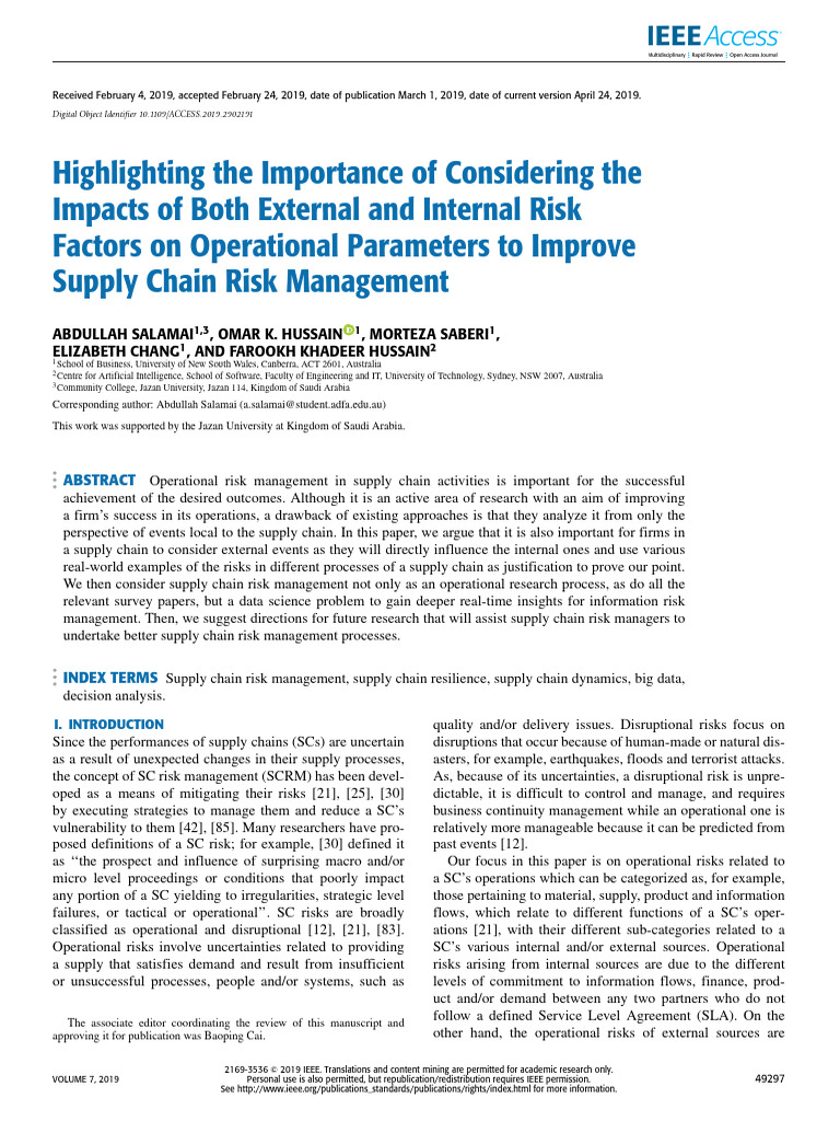 Highlighting The Importance of Considering The Impacts of Both External ...