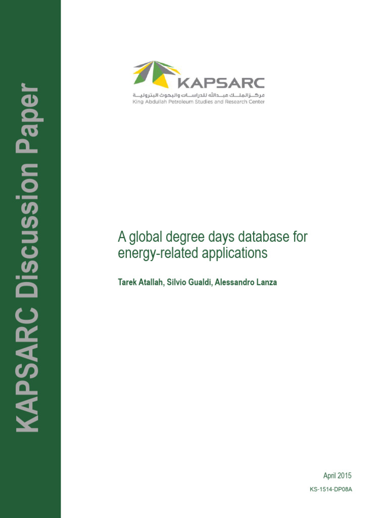 A Global Degree Days Database For Energy-Related Applications | PDF
