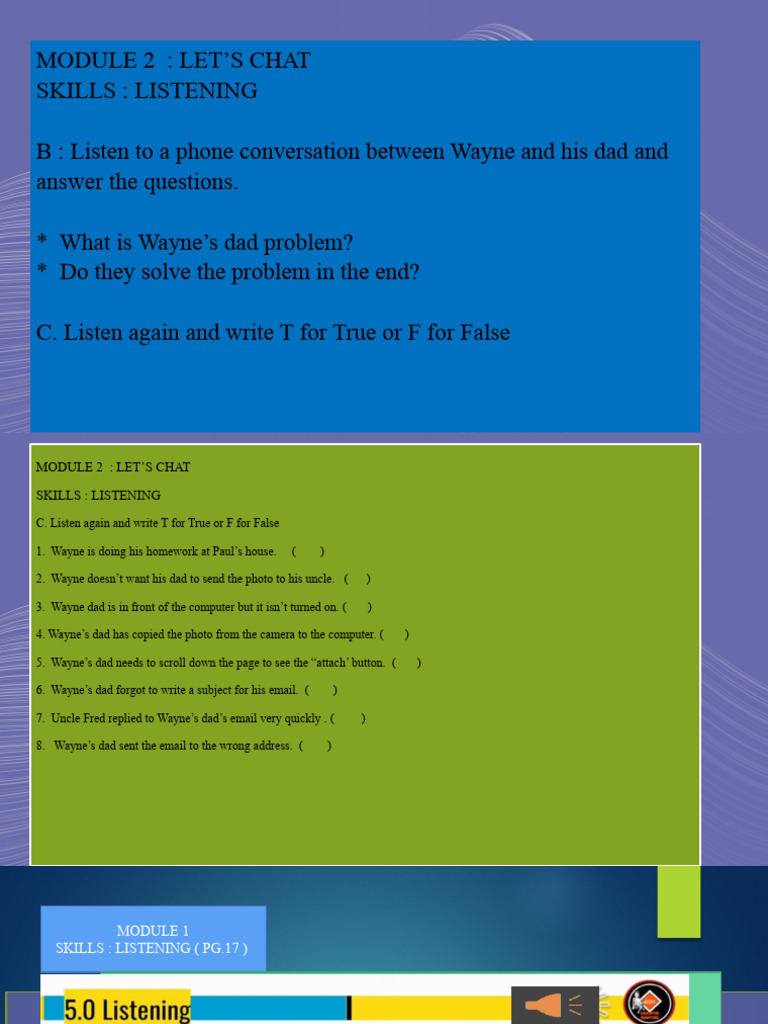 Module 1 Form 4 Listening Speaking | PDF