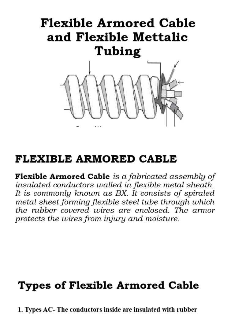 Types and Uses of Flexible Armored Cable | PDF