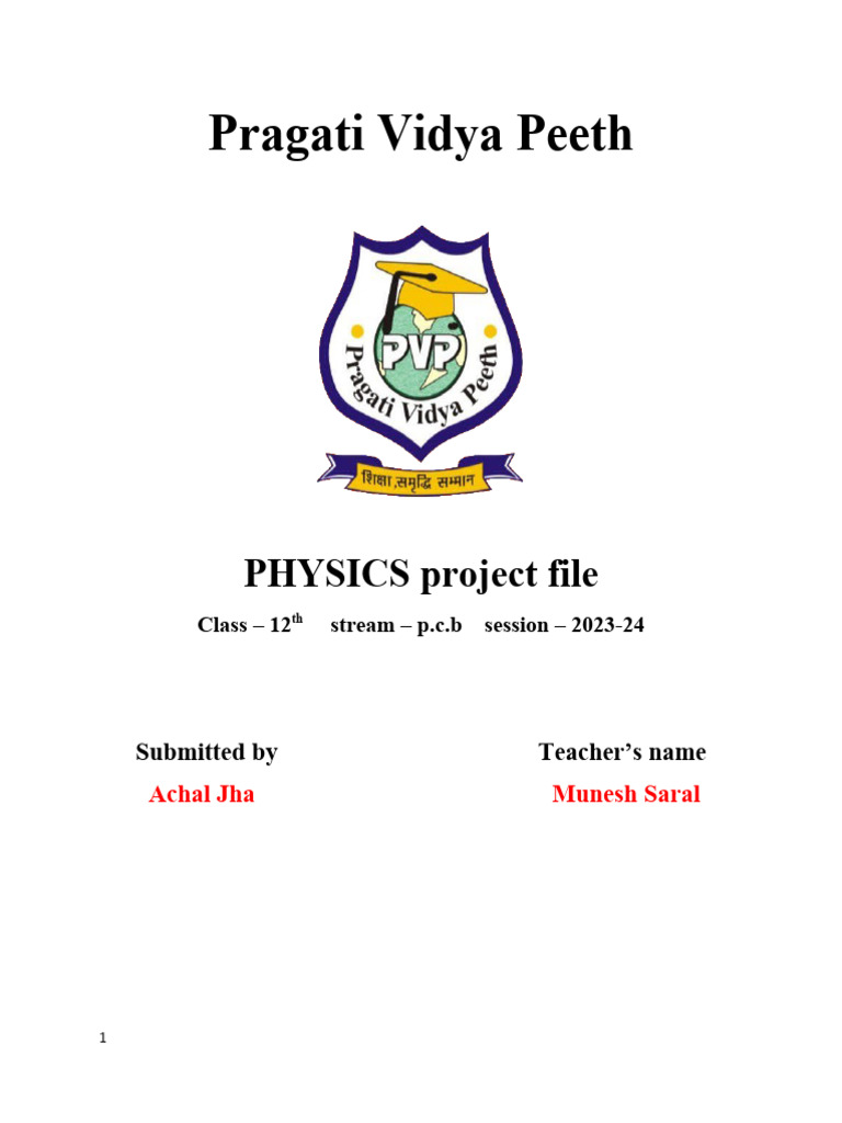 Physics Project | PDF