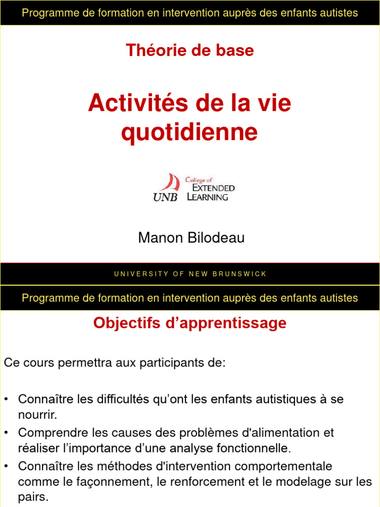 Activites de La Vie Quotidienne 2015 | PDF | Bien-être