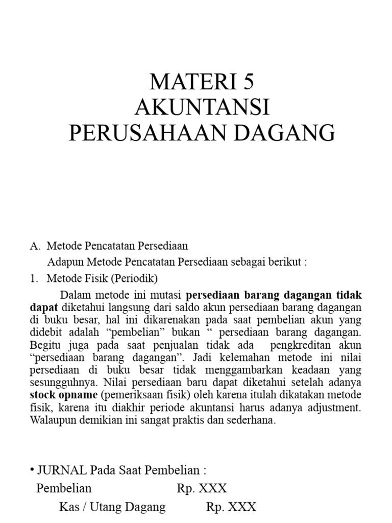 Metode Persediaan & Diskon Dagang | PDF