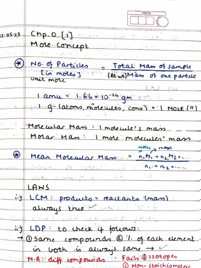 Moles and Laws Chem SN | PDF