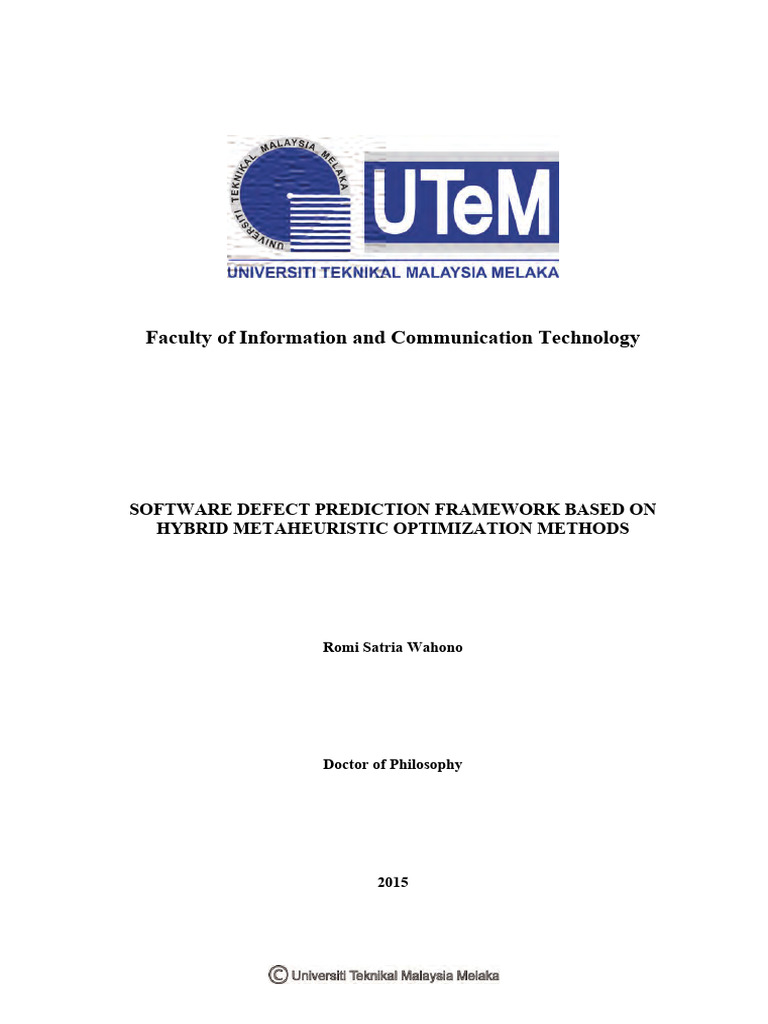 Software Defect Prediction Framework Based On Hybrid Metaheuristic Optimization Methods | PDF