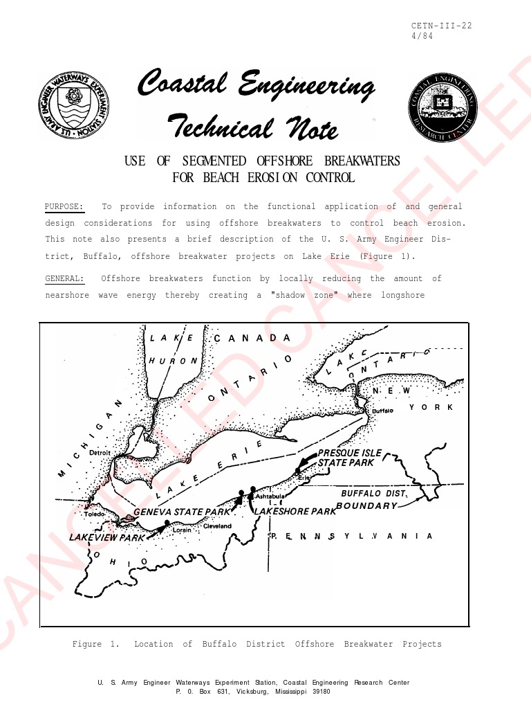 Use of Segmented Offshore Breakwaters For Beach Erosion Control | PDF ...