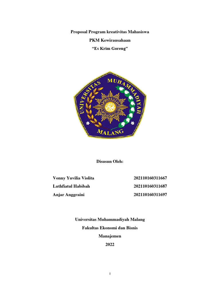 Proposal PKM Kel 7 | PDF | Karier & Perkembangan | Bisnis