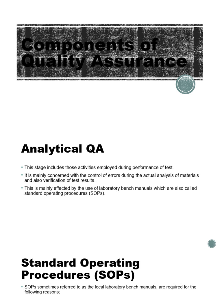 SESSION 3. Components of Quality Assurance | PDF | Accuracy And ...