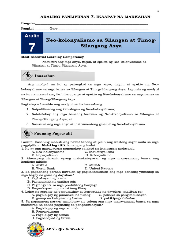 AP 7 Q4 Week 7 | PDF