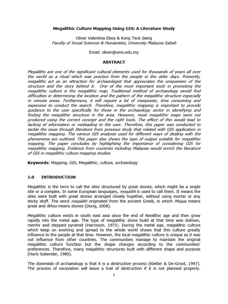 Oliver Megalithic Mapping | PDF