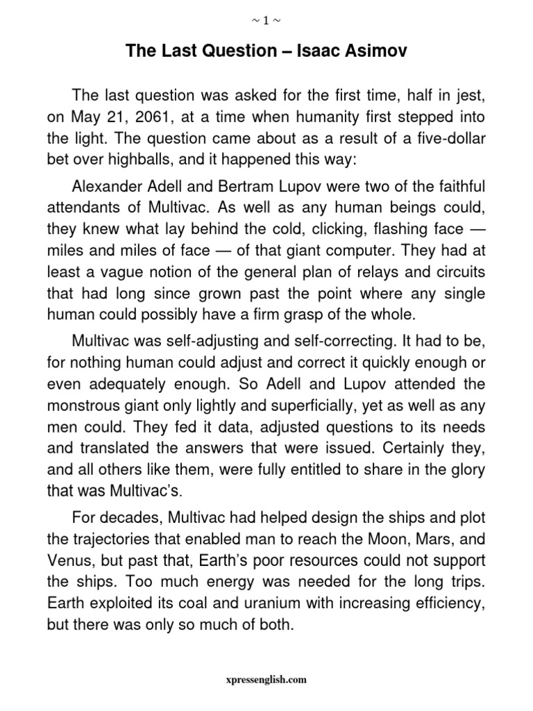 The-Last-Question | PDF