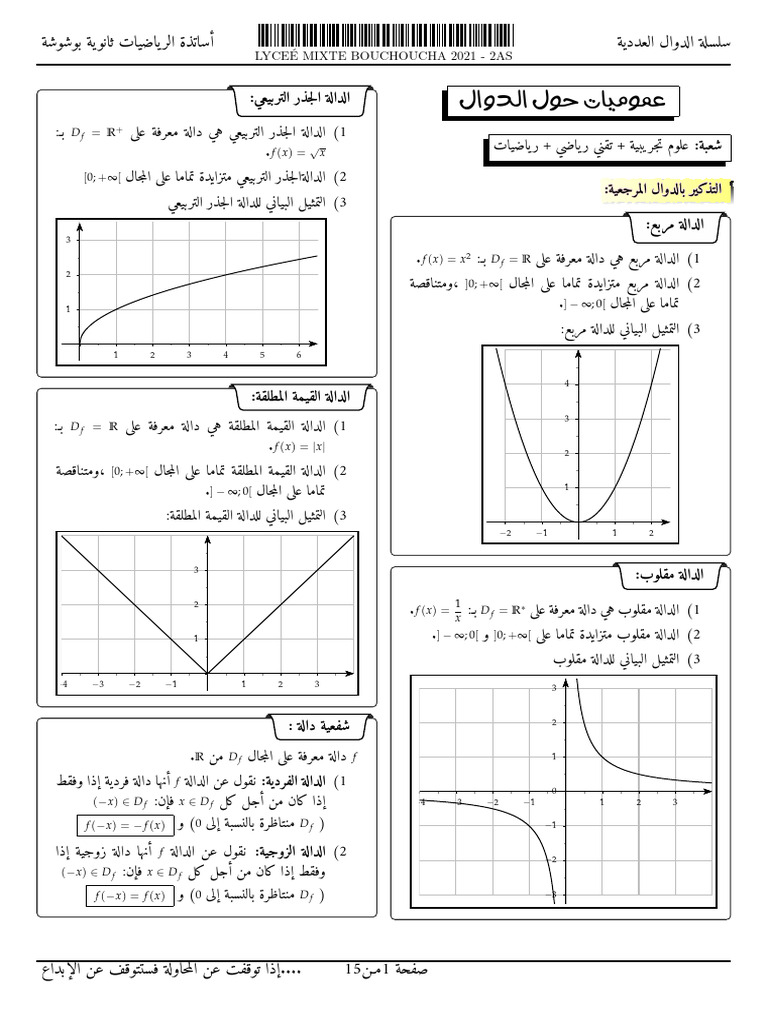 Lyceé Mixte Bouchoucha 2021 - 2as: D F X X | PDF