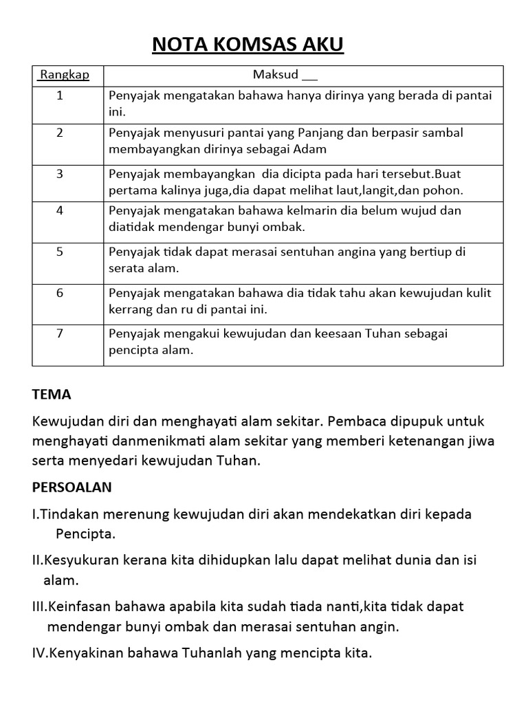Nota Komsas Aku | PDF | Seni | Puisi