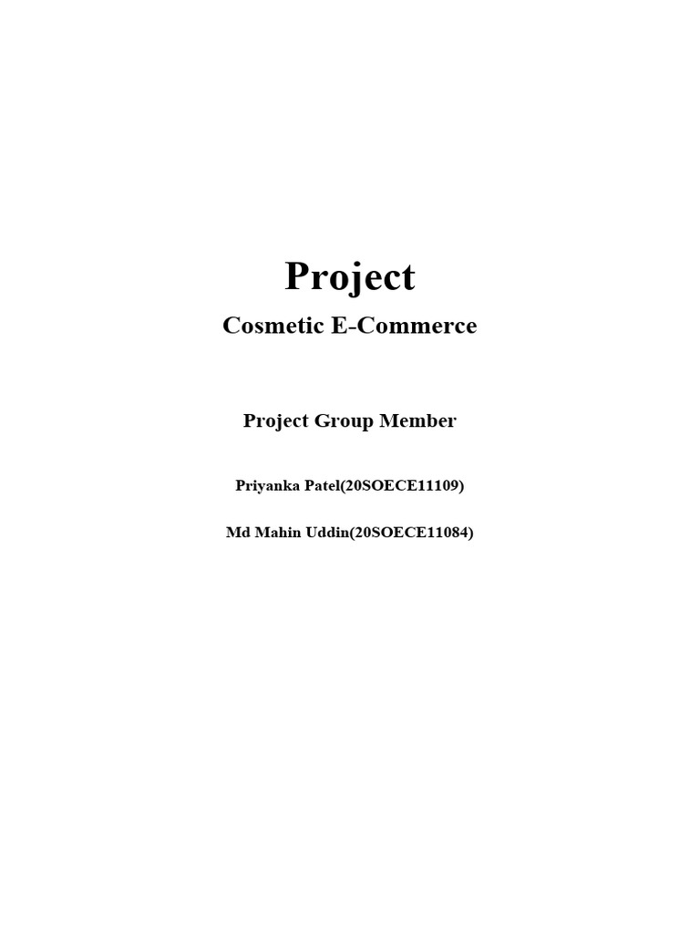 CosmoShop E-Commerce Project | PDF | E Commerce | Computer Security