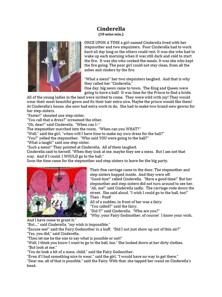 Cinderella Fairy Tale Summary | PDF