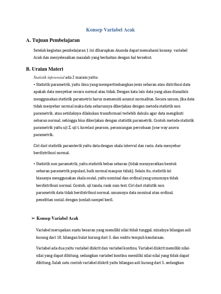 Konsep Variabel Acak | PDF