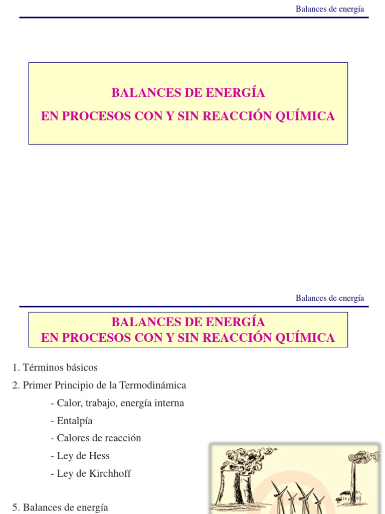 Tema 3. Balance de Energía | PDF | Entalpía | Termodinámica