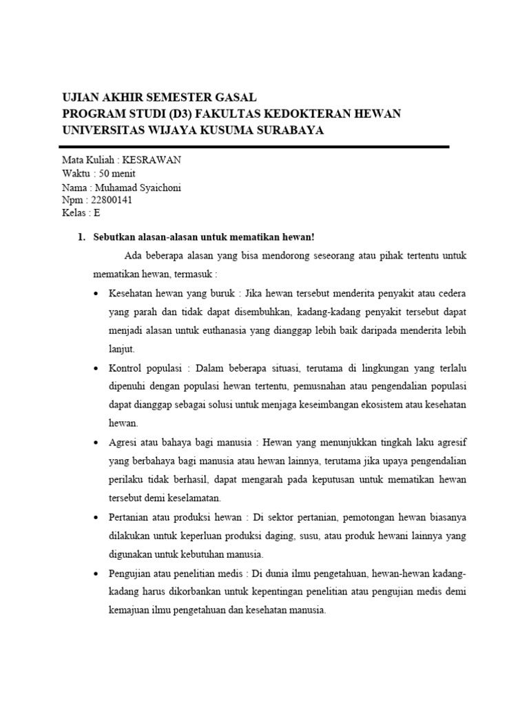 Ujian Akhir Semester Gasal | PDF