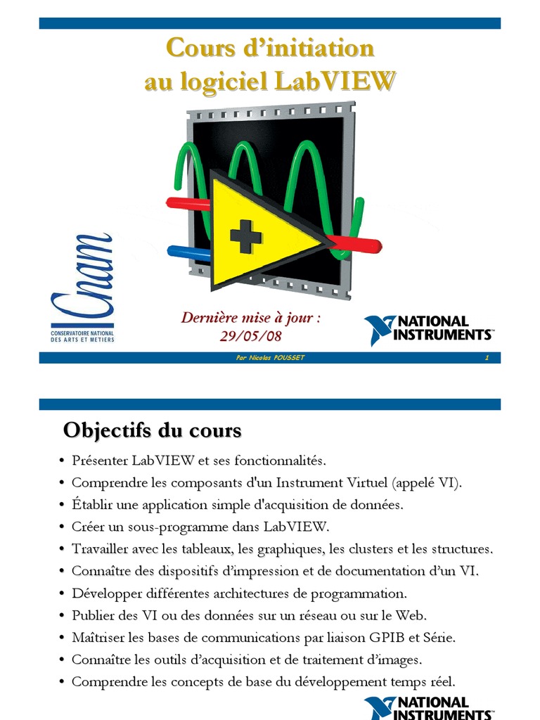Cours D'initiation Labview | PDF | Ordinateurs | Technologie et ingénierie
