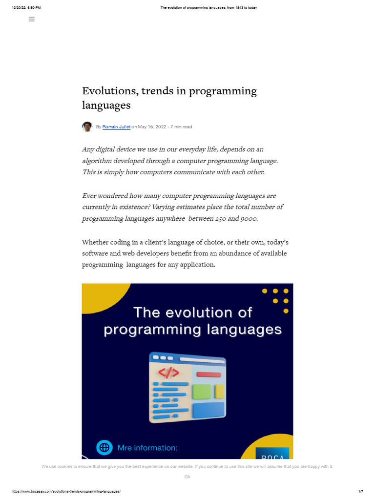 The Evolution of Programming Languages - From 1843 To Today | PDF ...
