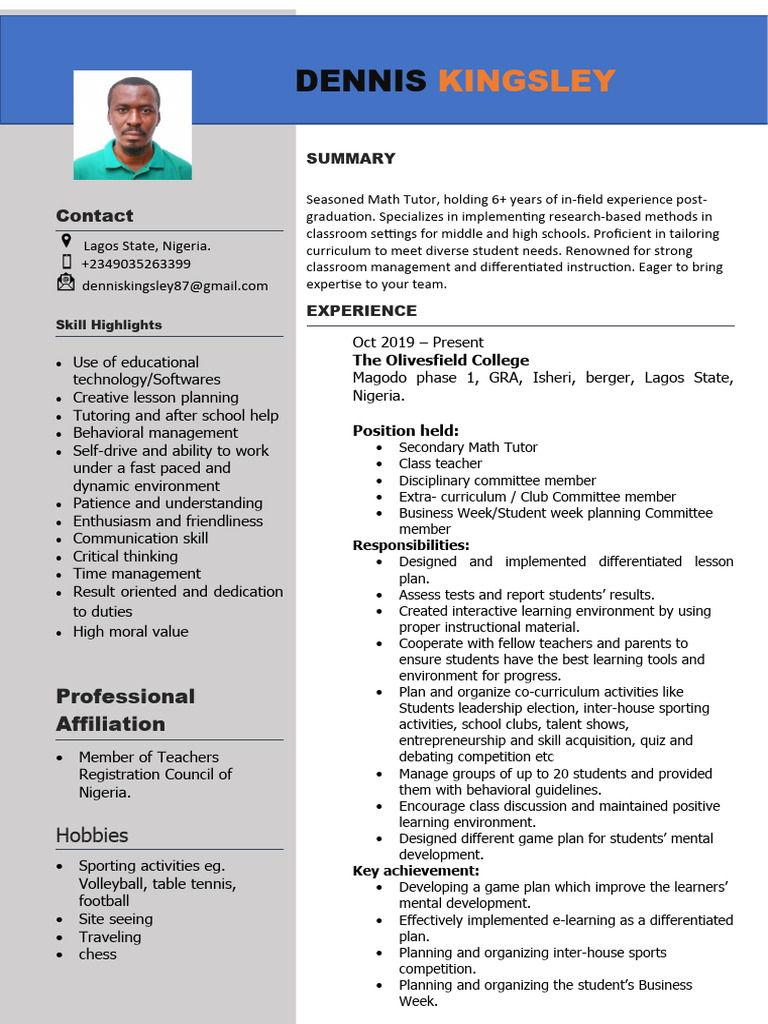 Dennis Kingsley CV | PDF