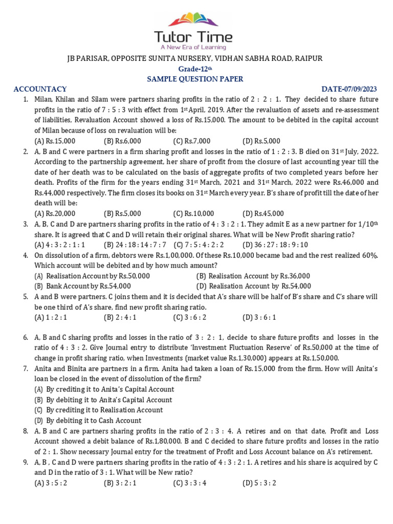 Acc-Sample Question Paper | PDF