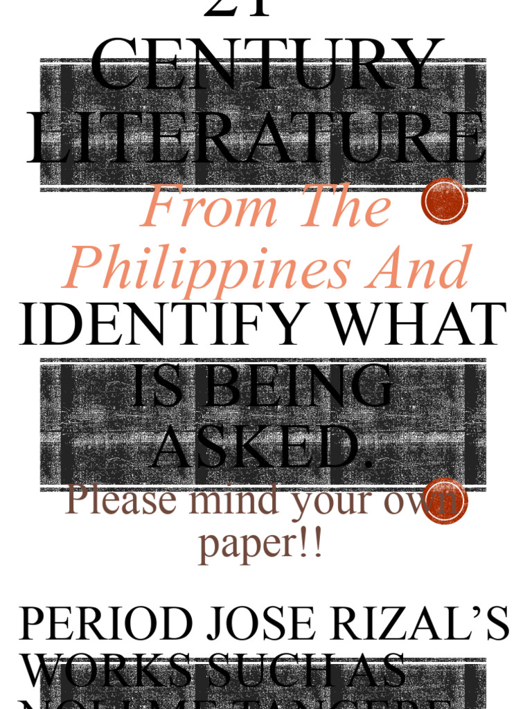 21ST Century Lit (1ST Quiz) | PDF