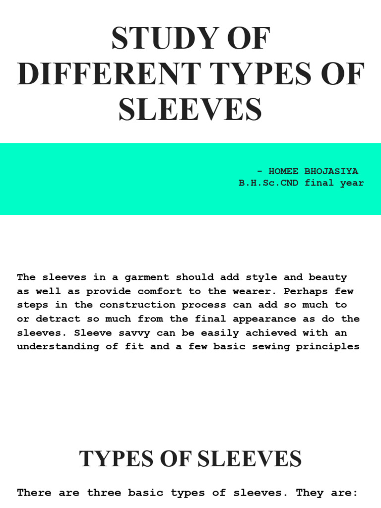 Types and Styles of Sleeves Explained | PDF | Lifestyle