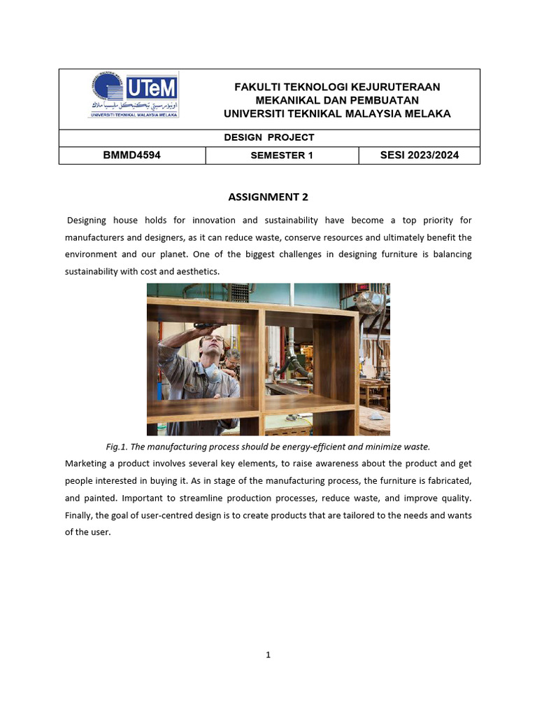 Assignment 2 - Design Project - BMMD4954 | PDF