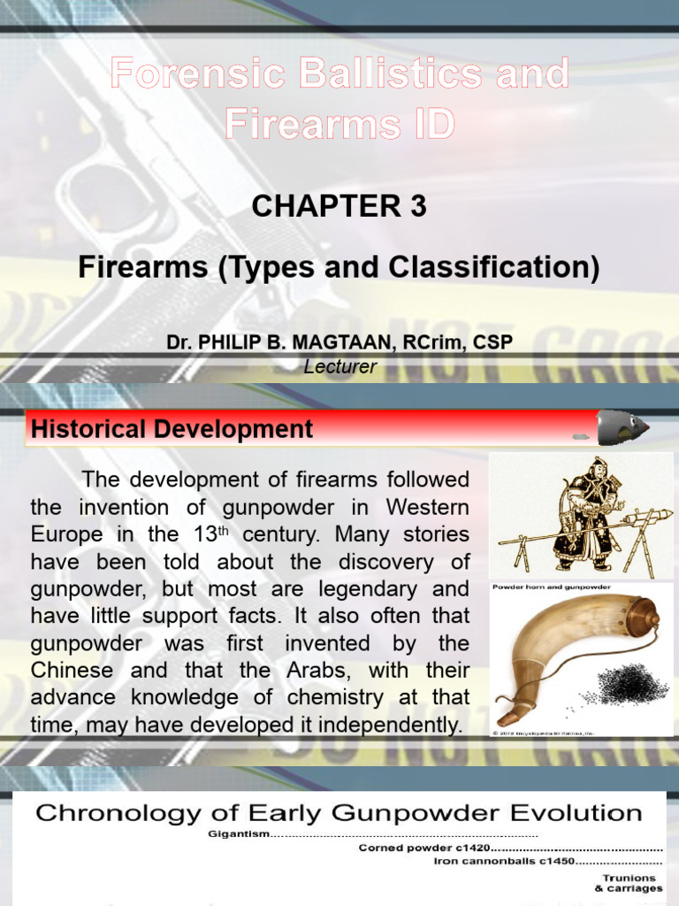 Lecture On Firearms ID (New) Chapter 3 | PDF | History