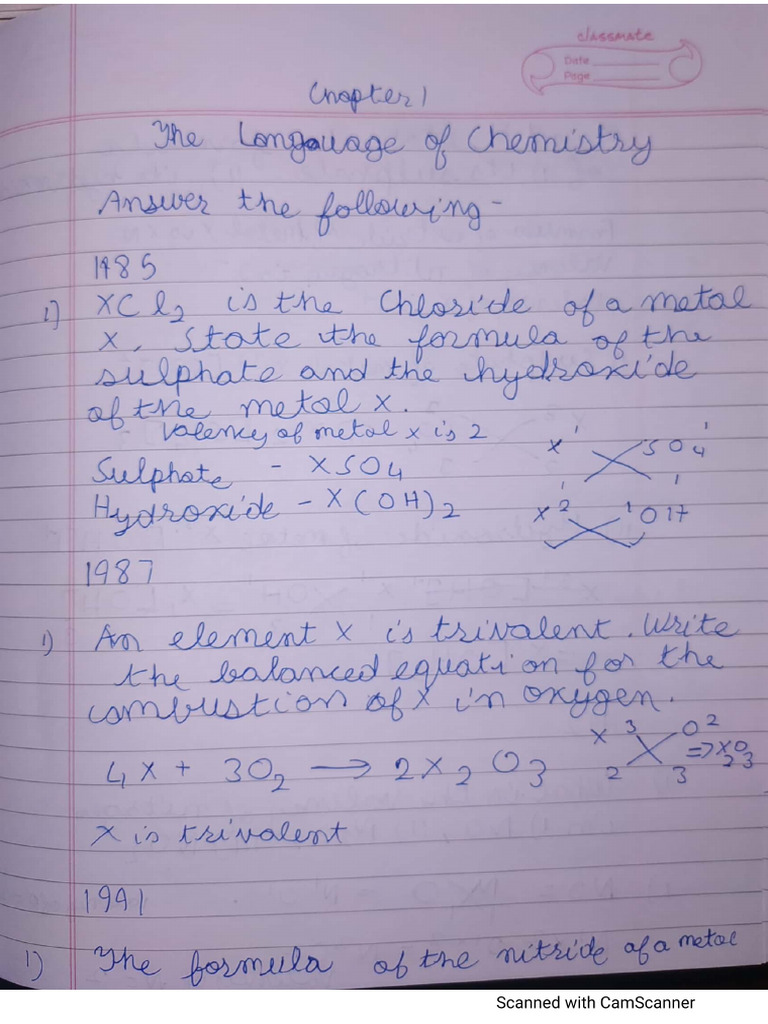 Chemistry Chapter 1 Notes | PDF