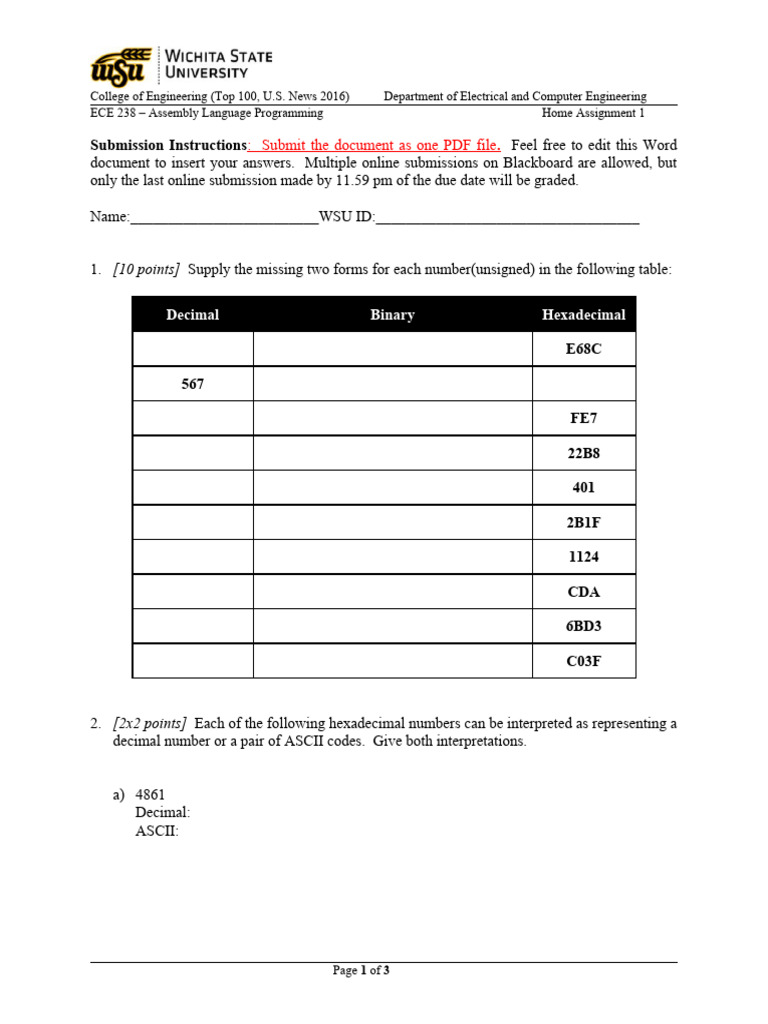 Ece238 HW 01 | PDF | Assembly Language | Computer Science