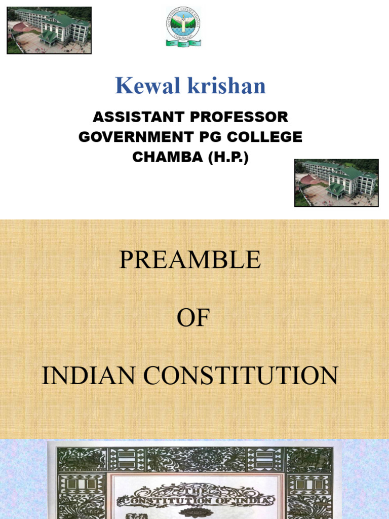Preamble of Indian Constitution | PDF